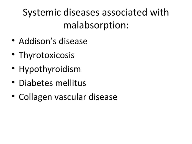 Malabsorption syndrome ppt | PPT | Digestive Disorders | Diseases and ...