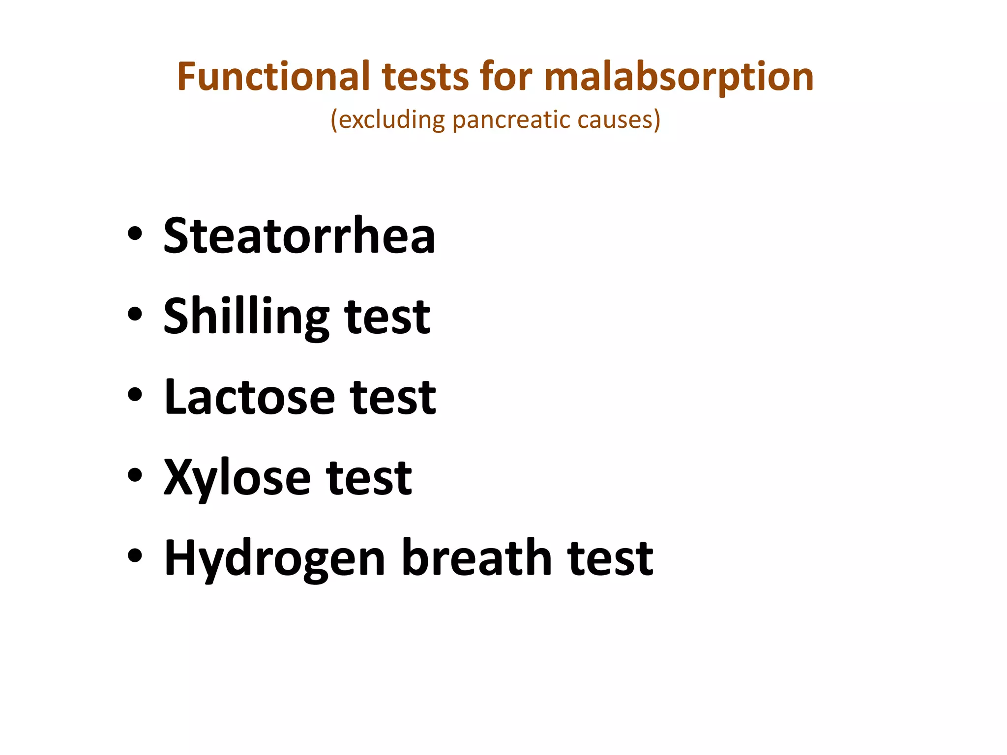 Malabsorption syndrome: pathophysiology and diagnosis. Teaching slides ...