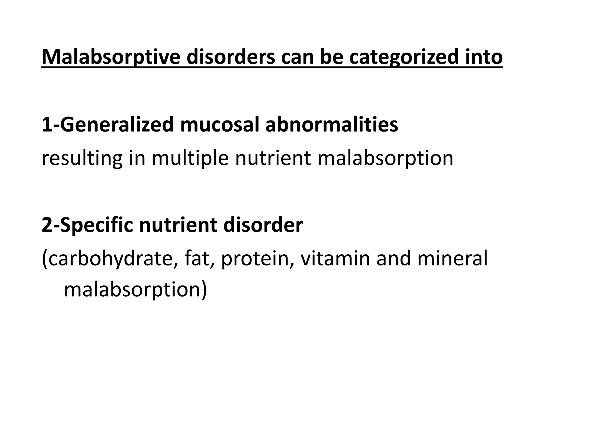 Malabsorption syndrome: pathophysiology and diagnosis. Teaching slides ...
