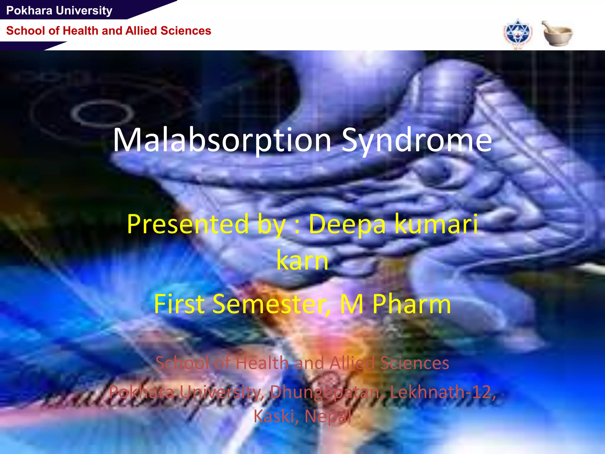 Malabsorption syndrome | PPTX | Digestive Disorders | Diseases and ...