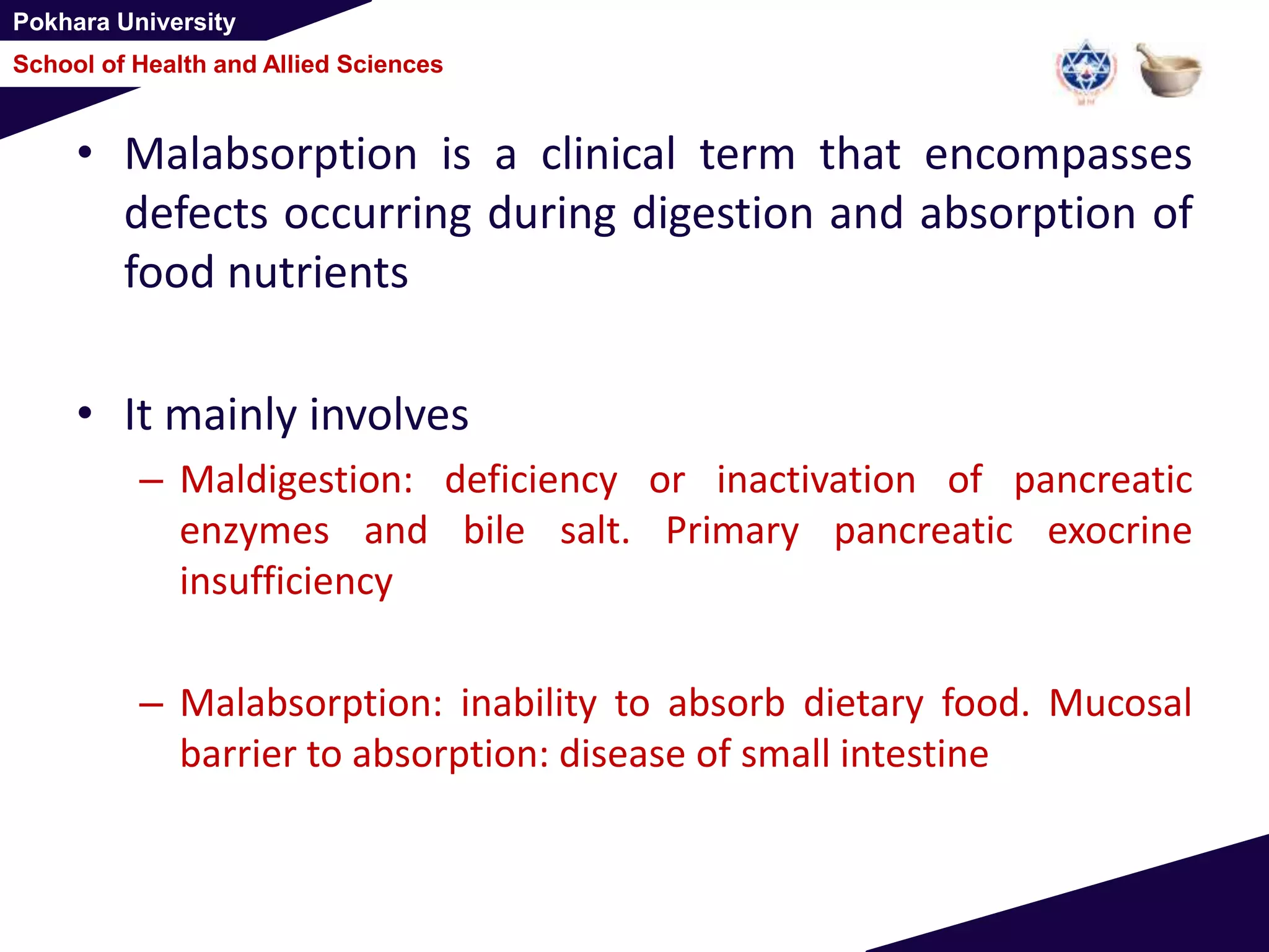 Malabsorption syndrome | PPTX | Digestive Disorders | Diseases and ...