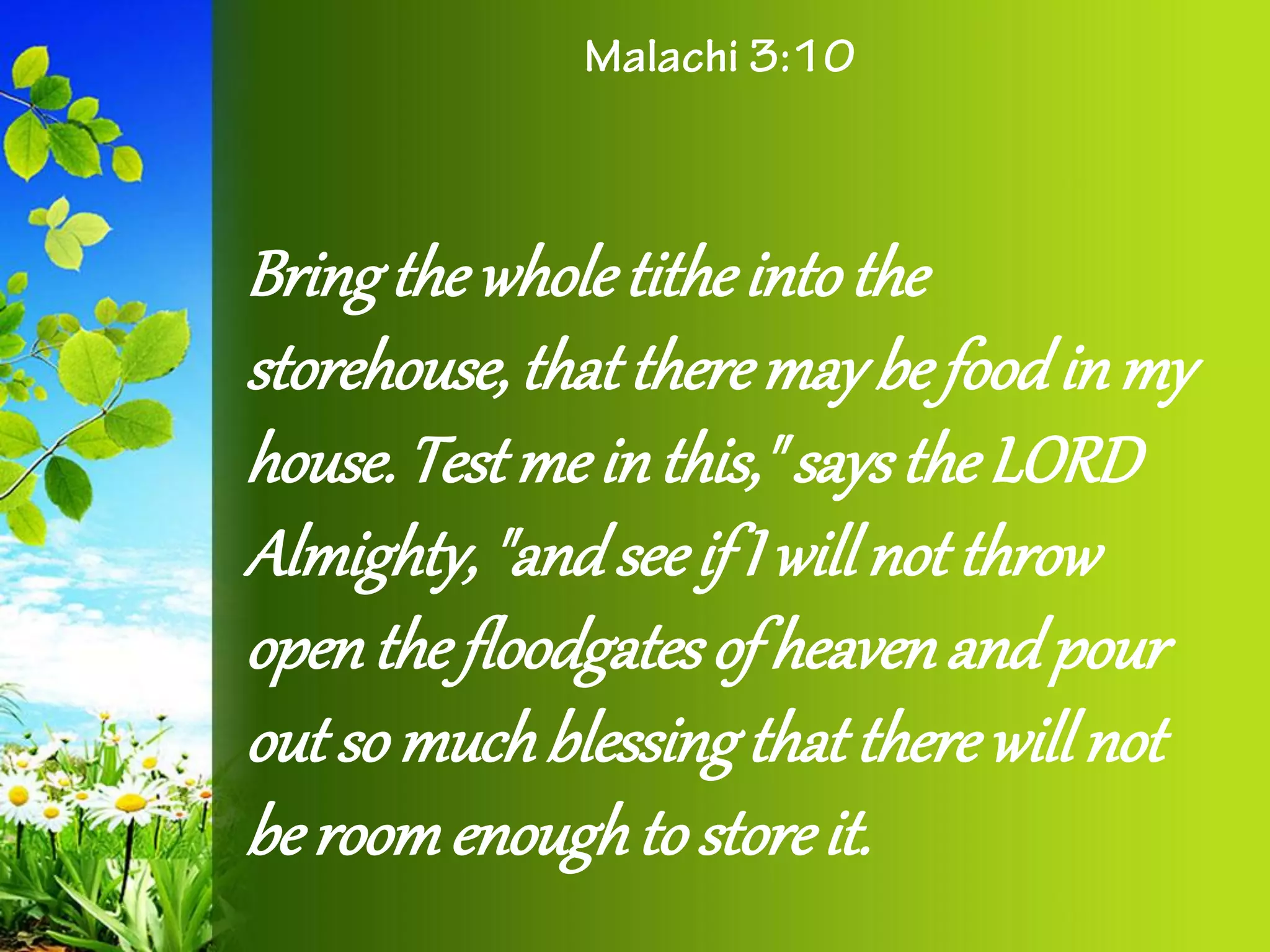 Malachi 3 10 that there will not be room power point church sermon | PPT