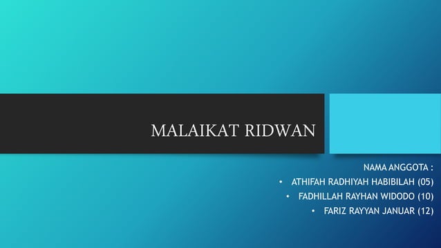 Malaikat ridwan | PPTX