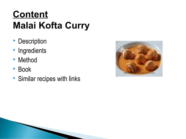 Malai Kofta Curry | PPT