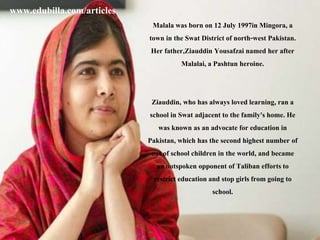 World Malala Day-Education to Everyone. | PPTX