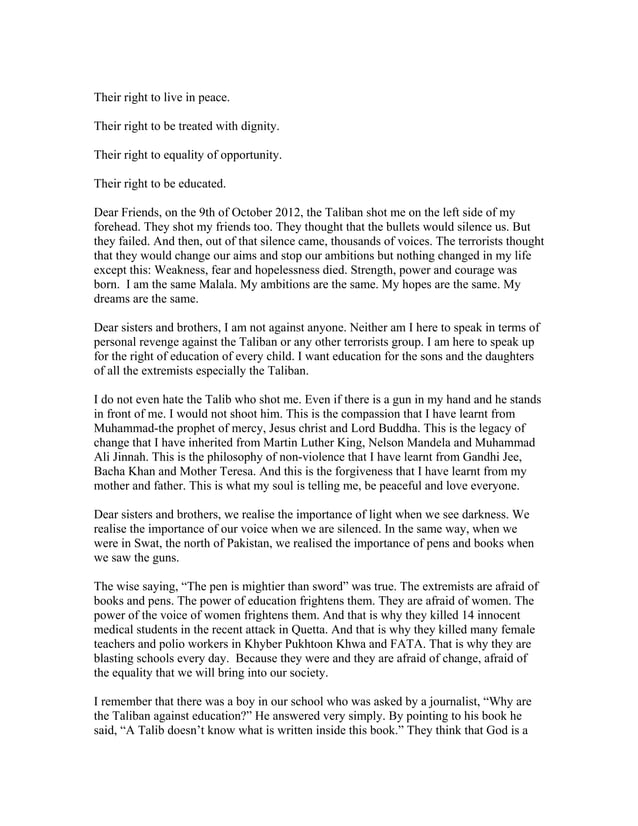 Malala´s Speech | PDF