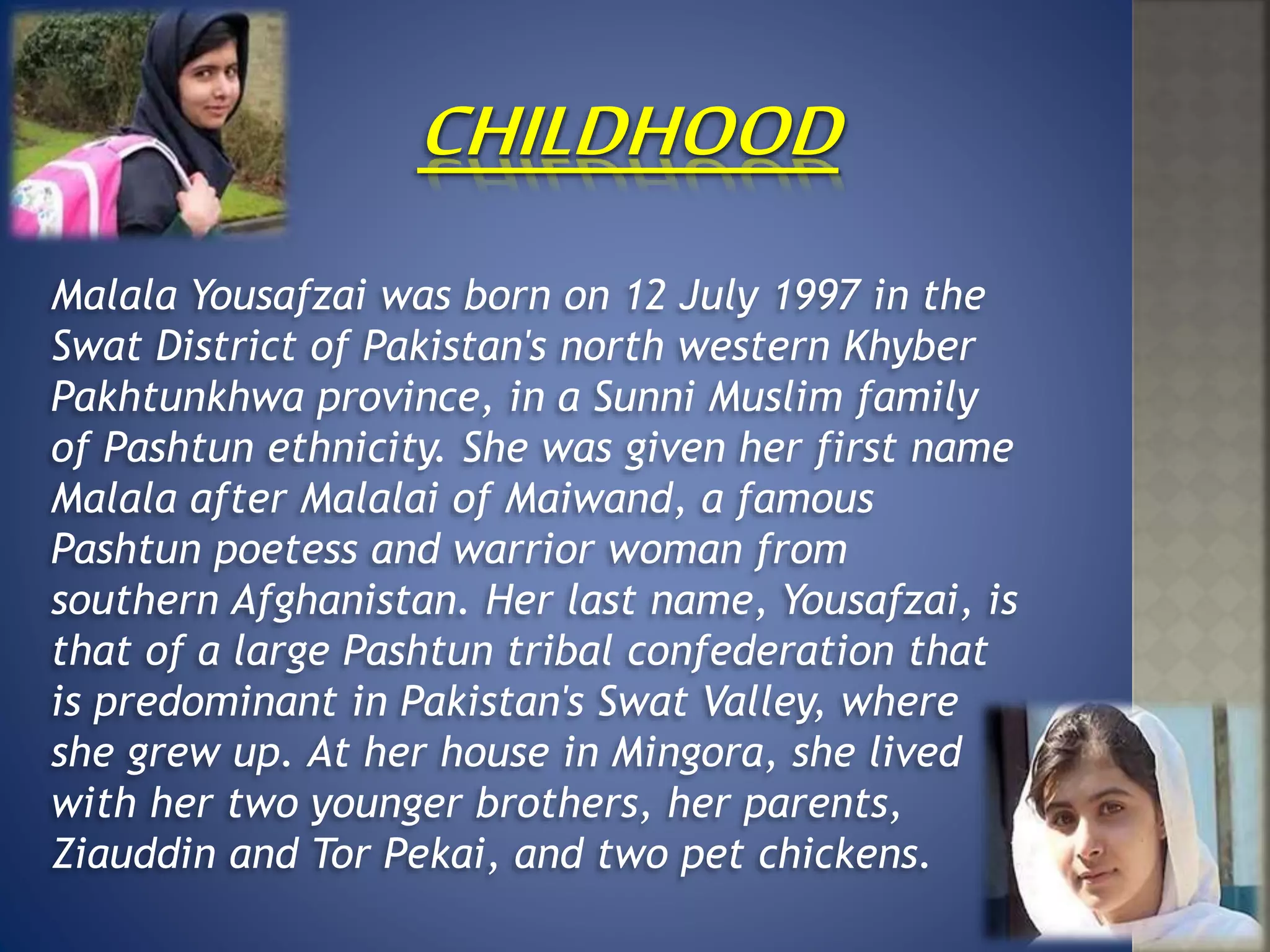 Docudrama: Malala Yousafzai by Class 11th B | PPTX