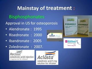 Osteoporosis treatment strategy using bisphosphonate once a year | PPTX