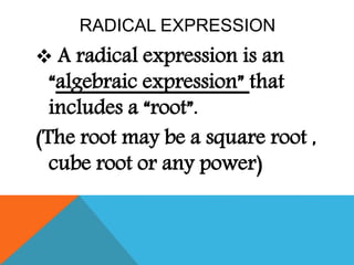 Simplifying Radical Expressions | PPTX