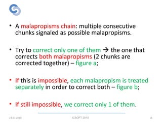 Malapropisms detection and correction prezentarea | PPT
