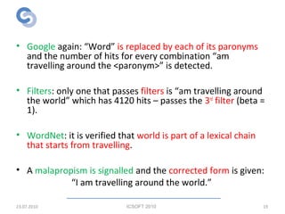 Malapropisms detection and correction prezentarea | PPT