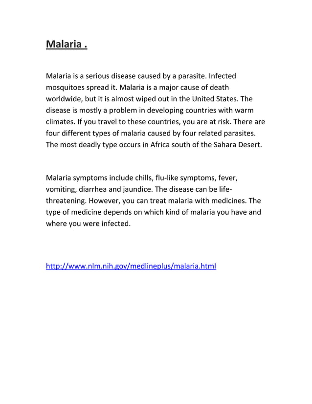 Malaria | DOCX