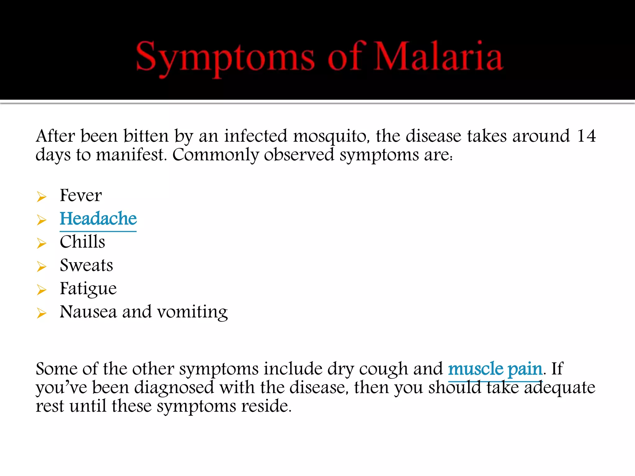 Malaria: Causes, symptoms, complications, treatment and prevention ...