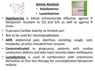 Drugs for Malaria | PPTX | Blood Disorders | Diseases and Conditions