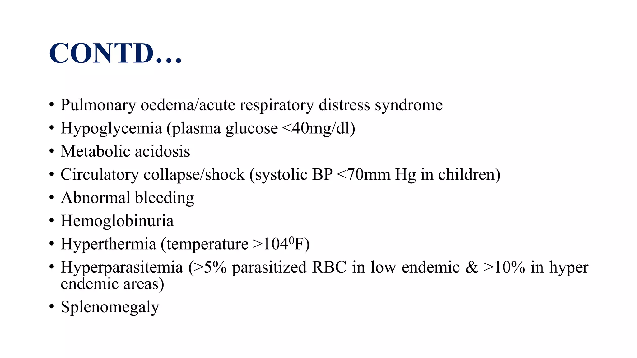 Pathophysiology and management of Malaria | PPTX