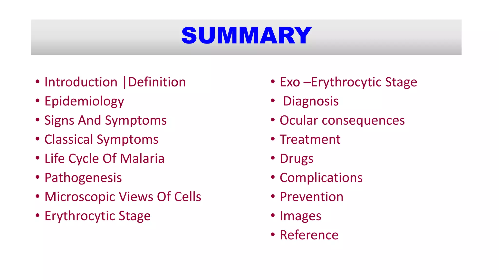 Malaria -causes| types| management -medical information | PPTX