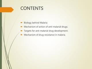 Biology and Drug Therapy of Malaria | PPTX