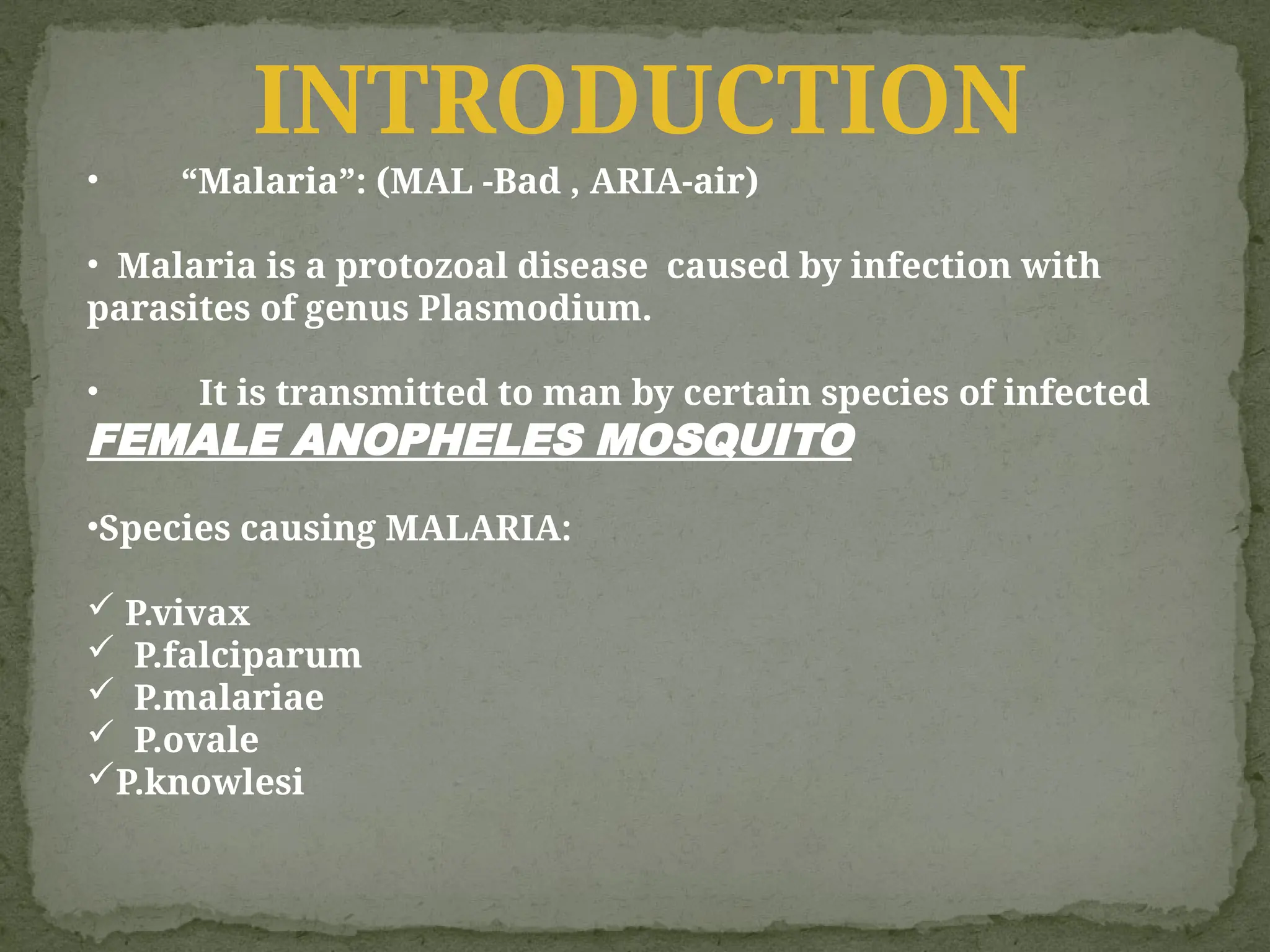 malaria life cycle, patho physiology,lab diagnosis | PPTX