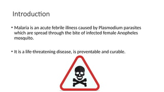 Malaria( introduction, treatment an complications of malaria) | PPTX
