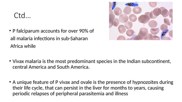 Malaria( introduction, treatment an complications of malaria) | PPT