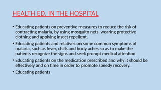 Malaria notes pptx for the nursing students | PPTX