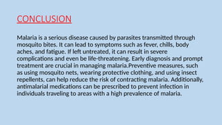 Malaria notes pptx for the nursing students | PPTX