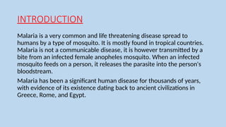 Malaria notes pptx for the nursing students | PPTX