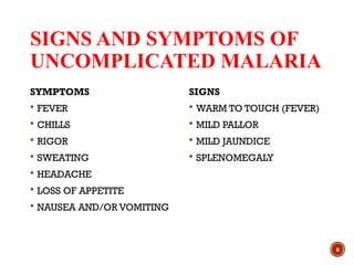 MALARIA.pptx.presentation for all to learn | PPTX