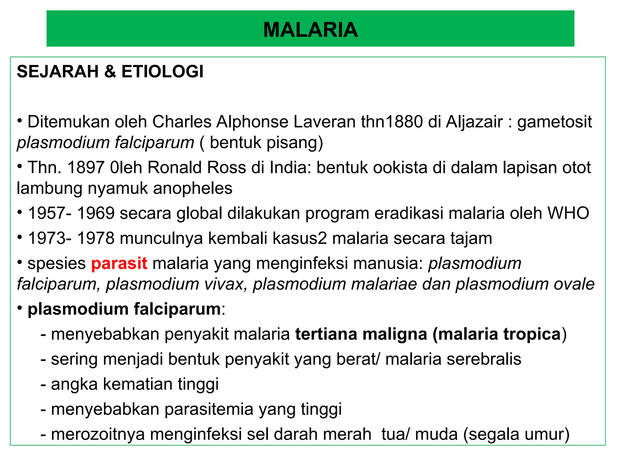 jenis - jenis penyakit-penyakit MALARIA.ppt