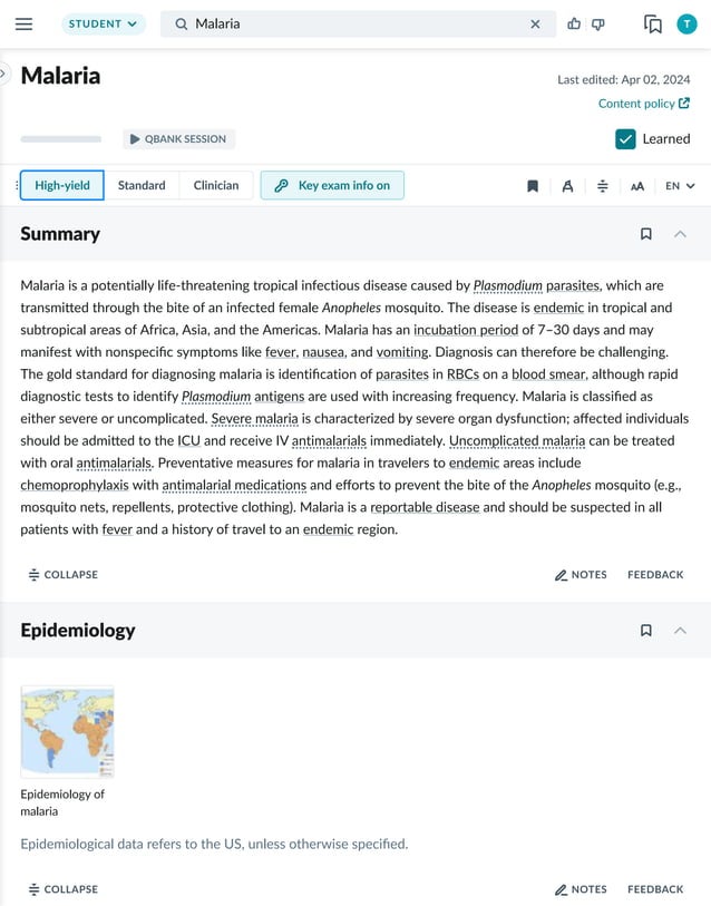 Malaria - AMBOSS Infection block .pdf….. | PDF