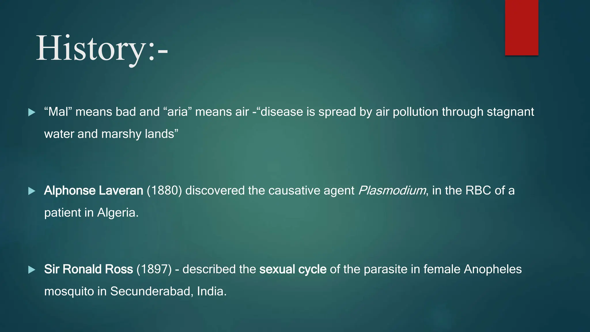 MALARIA- PowerPoint presentation pptx part 1 | PPTX