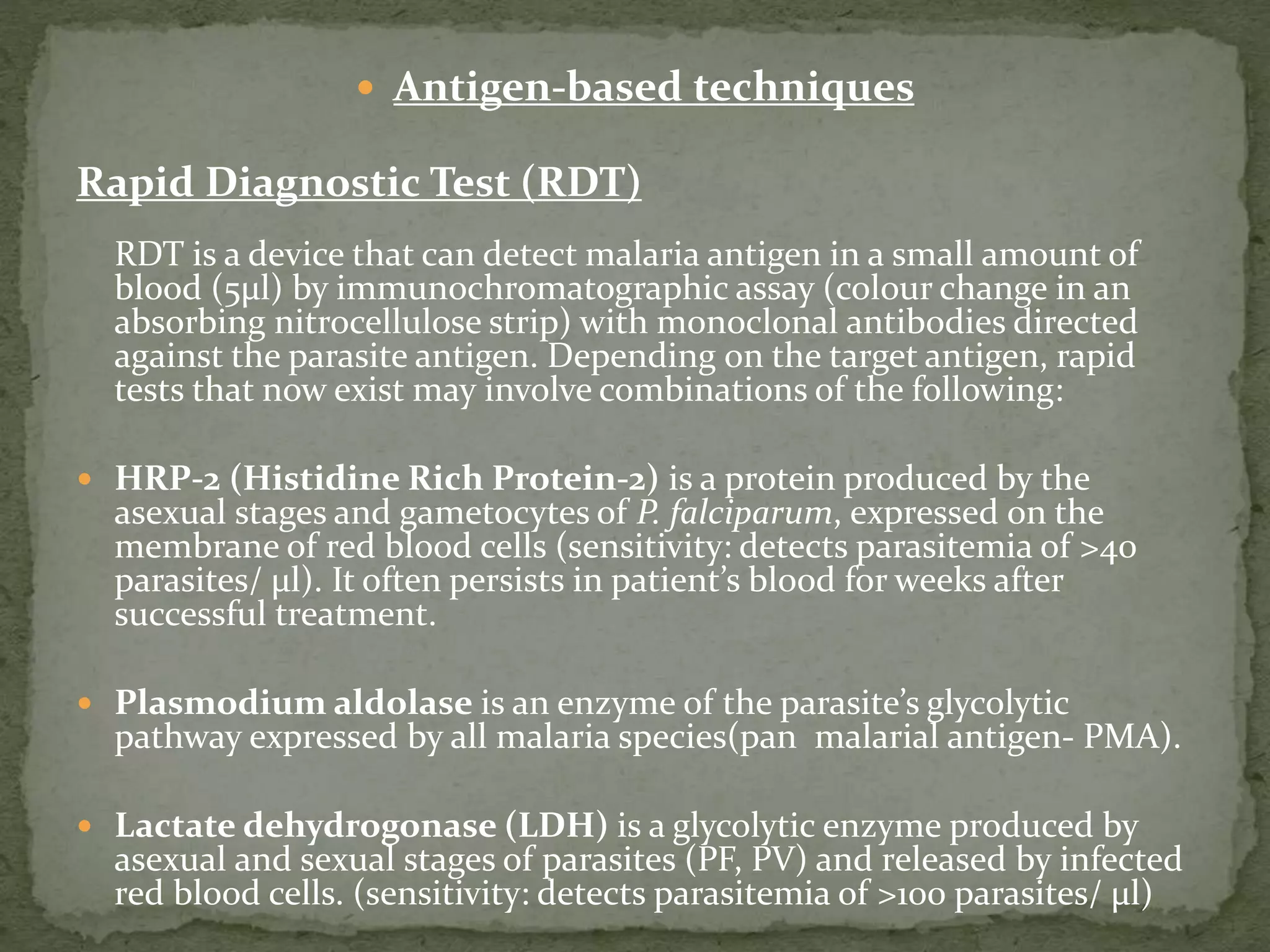 Malaria laboratory diagnosis | PPTX