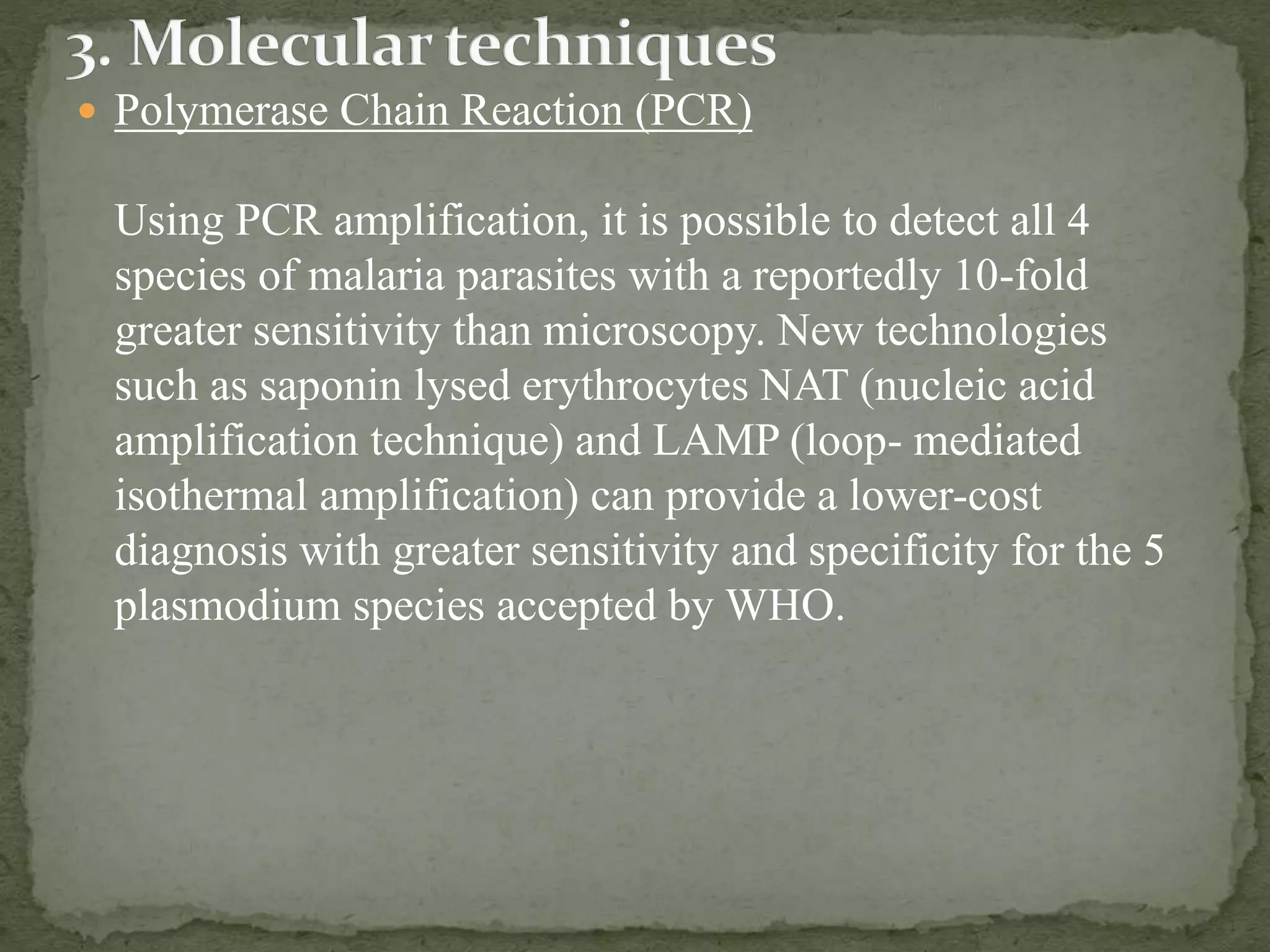 Malaria laboratory diagnosis | PPTX
