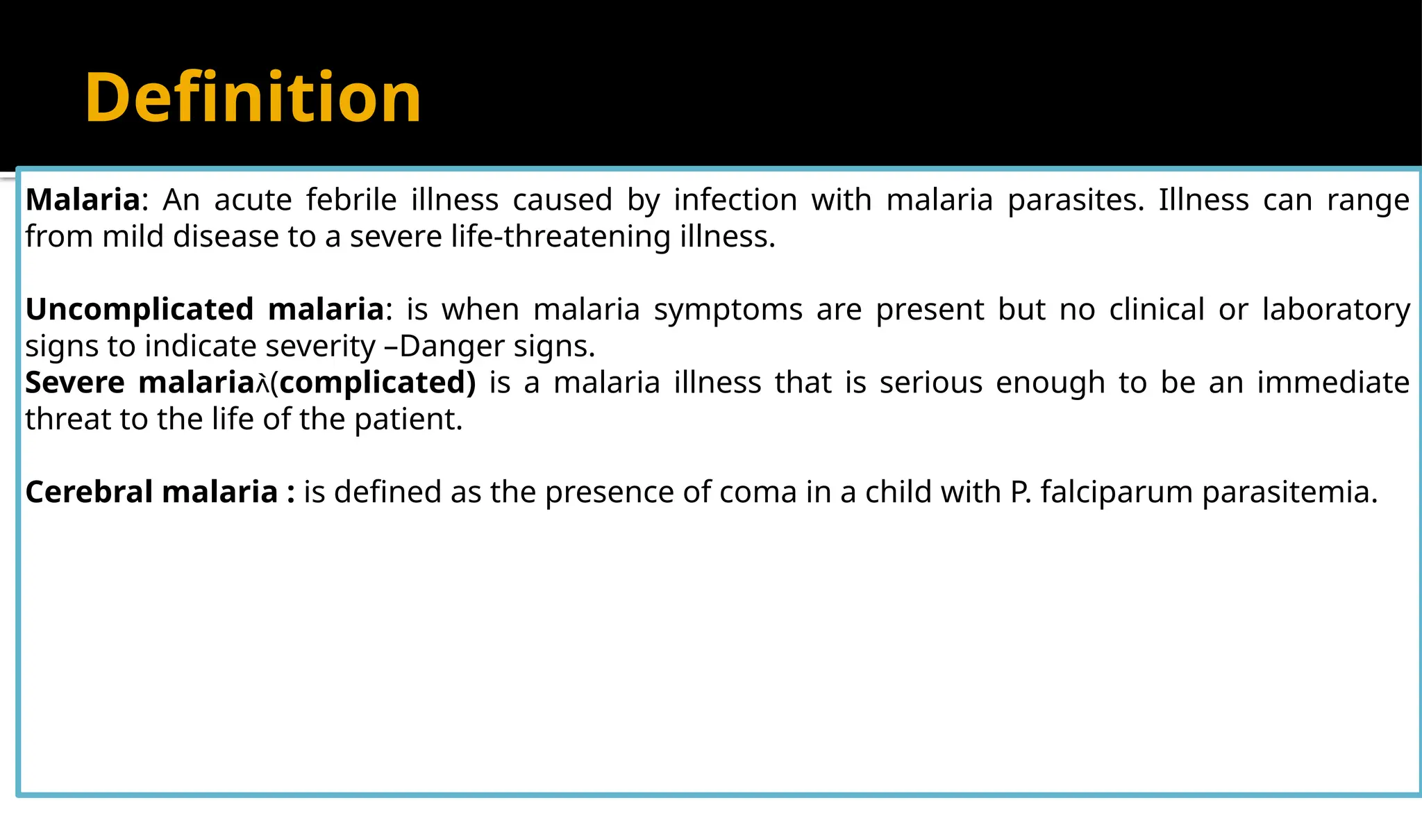 MALARIA presentation, transmission and treatment-pptx | PPTX