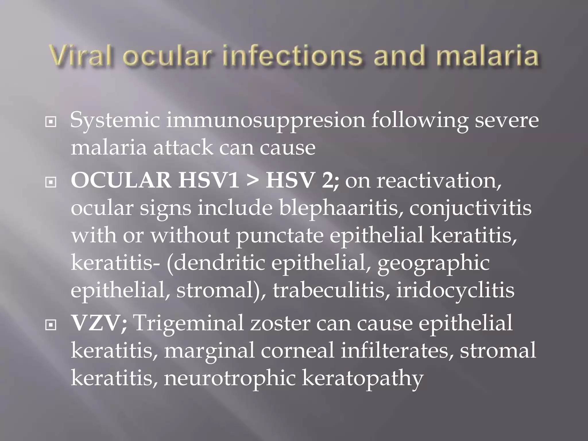 MALARIA AND THE EYE | PPTX