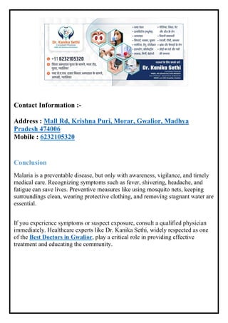 Malaria Awareness and Prevention: A Comprehensive Guide | PDF