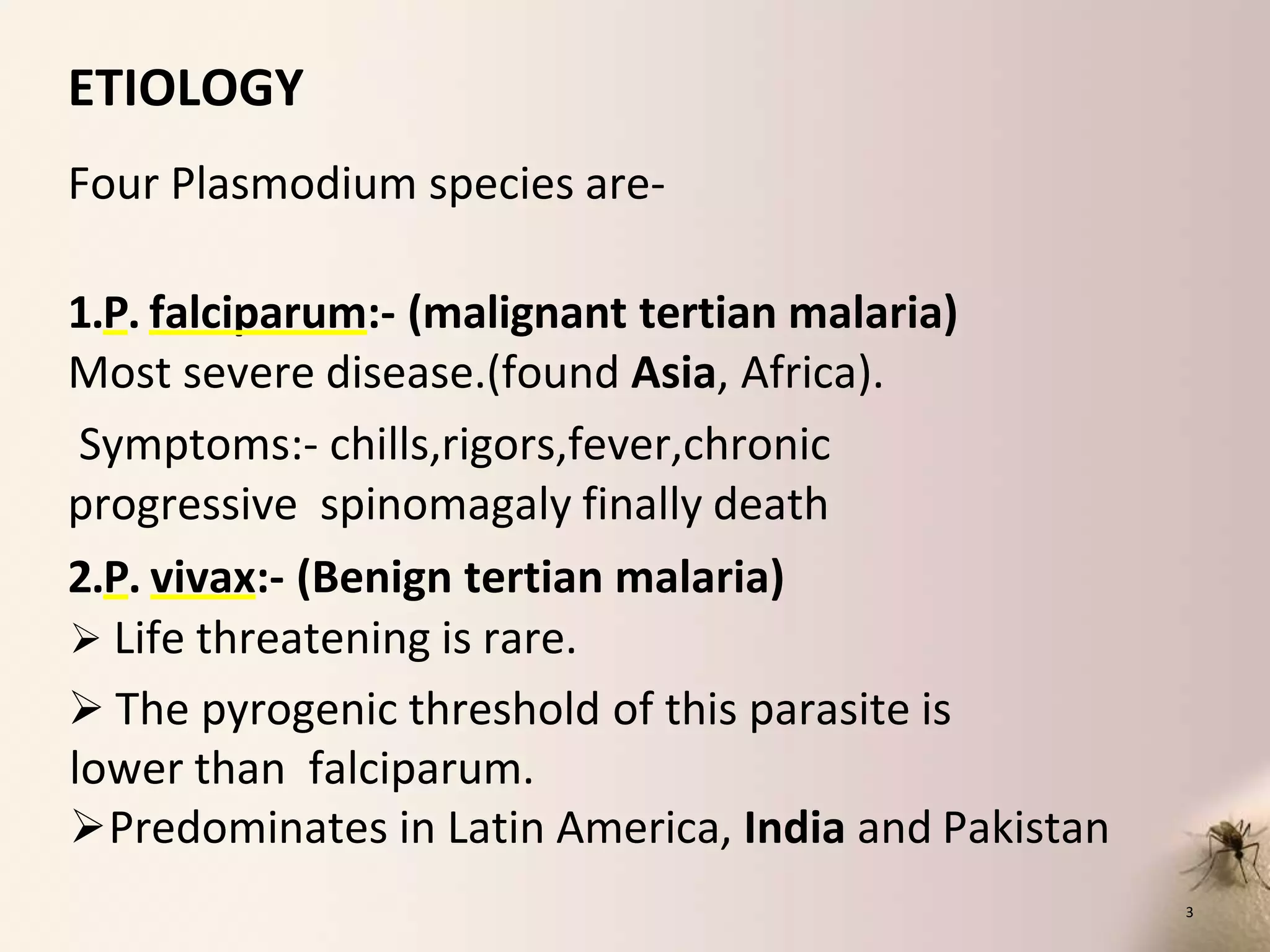Malaria classification and treatment | PPTX