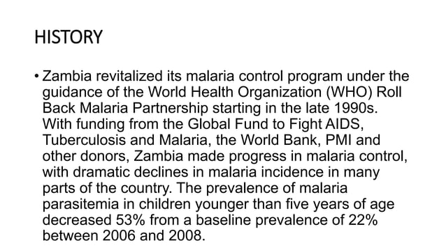 MALARIA CONTROL PROGRAM.pptx | Infectious Diseases | Diseases and ...