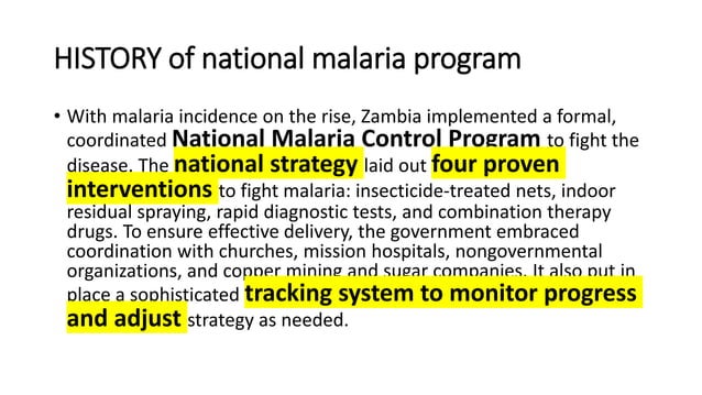MALARIA CONTROL PROGRAM.pptx | Infectious Diseases | Diseases and ...