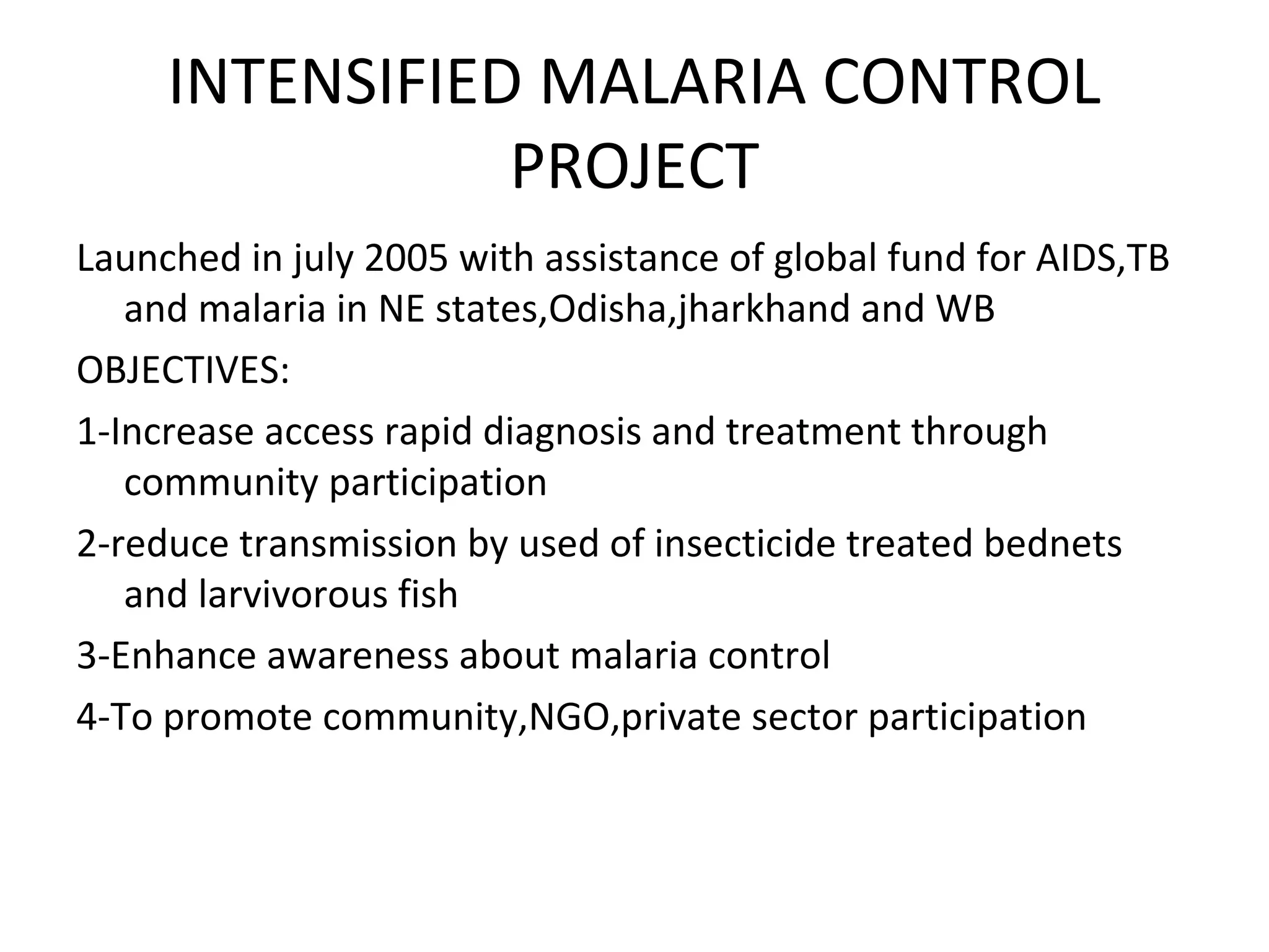Malaria control strategies in india | PPT