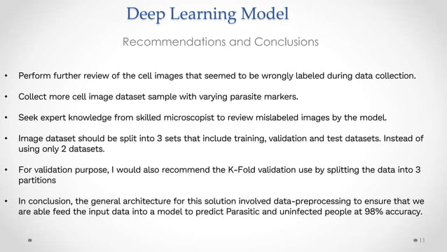 Malaria Detection Deep Learning Models Pptx