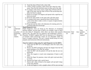 Lesson plan on Malaria diagnosis to health professionals | DOCX