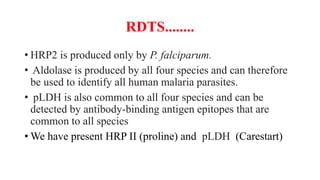 Malaria diagnosis, rd ts vs microscopy | PPTX