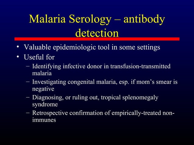 Malaria diagnostics | PPT | Blood Disorders | Diseases and Conditions