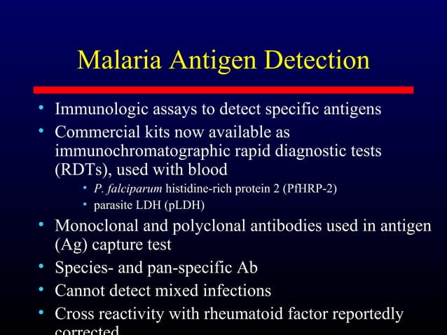 Malaria diagnostics | PPT | Blood Disorders | Diseases and Conditions