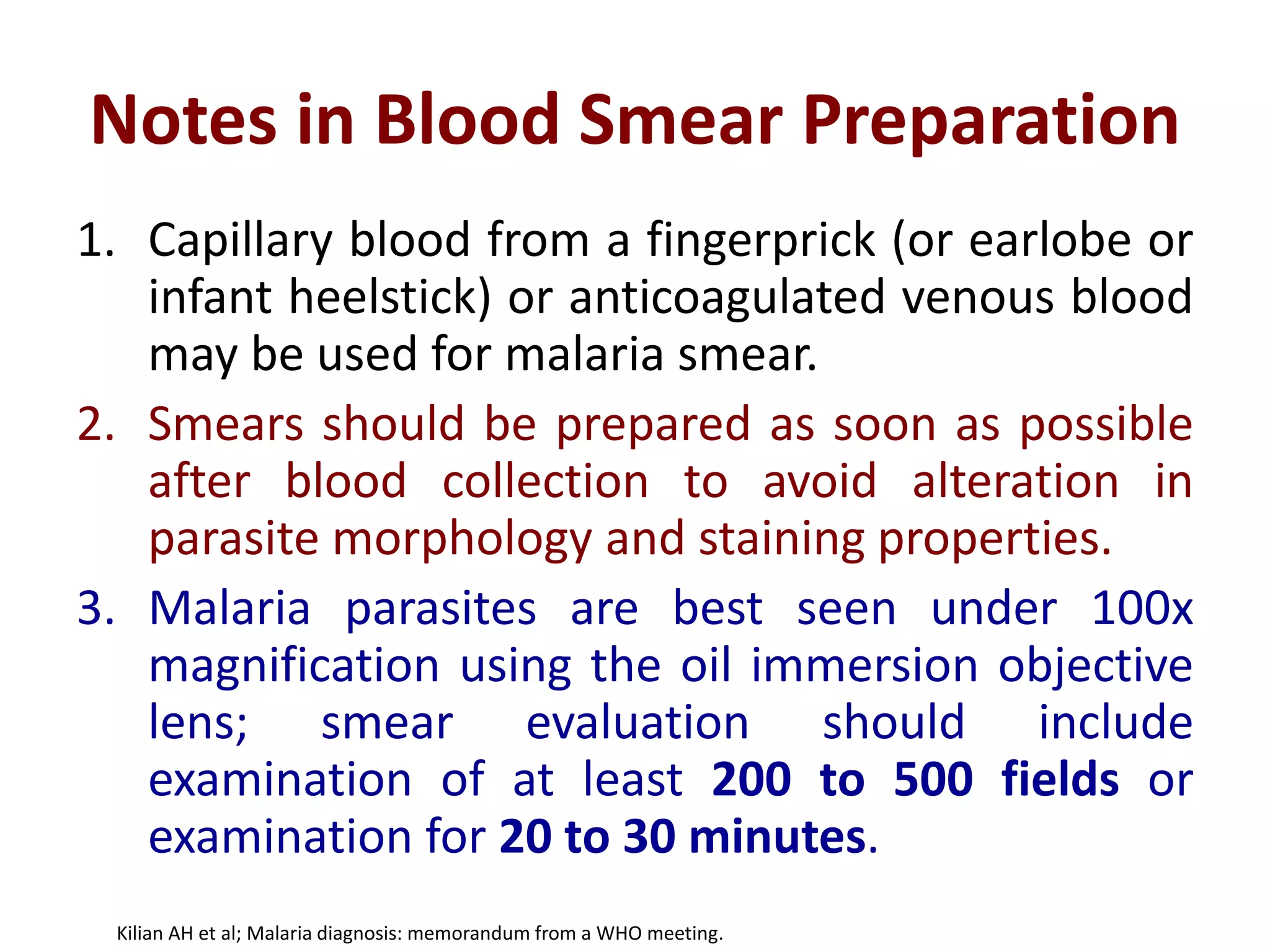 Malaria Diagnostics | PPTX