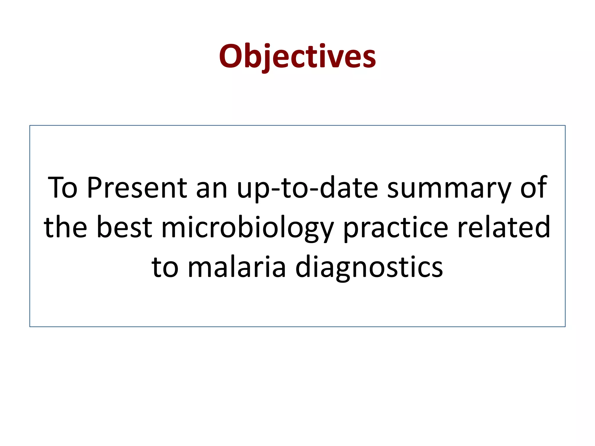 Malaria Diagnostics | PPTX