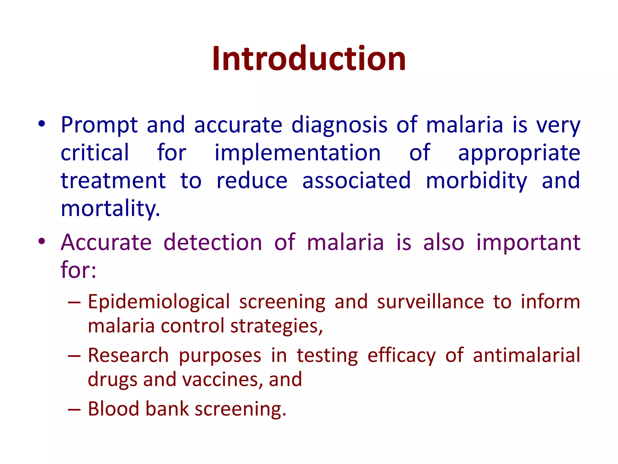 Malaria Diagnostics | PPTX