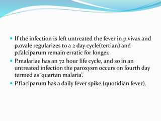 Malaria life cycle, clinical features and management | PPTX