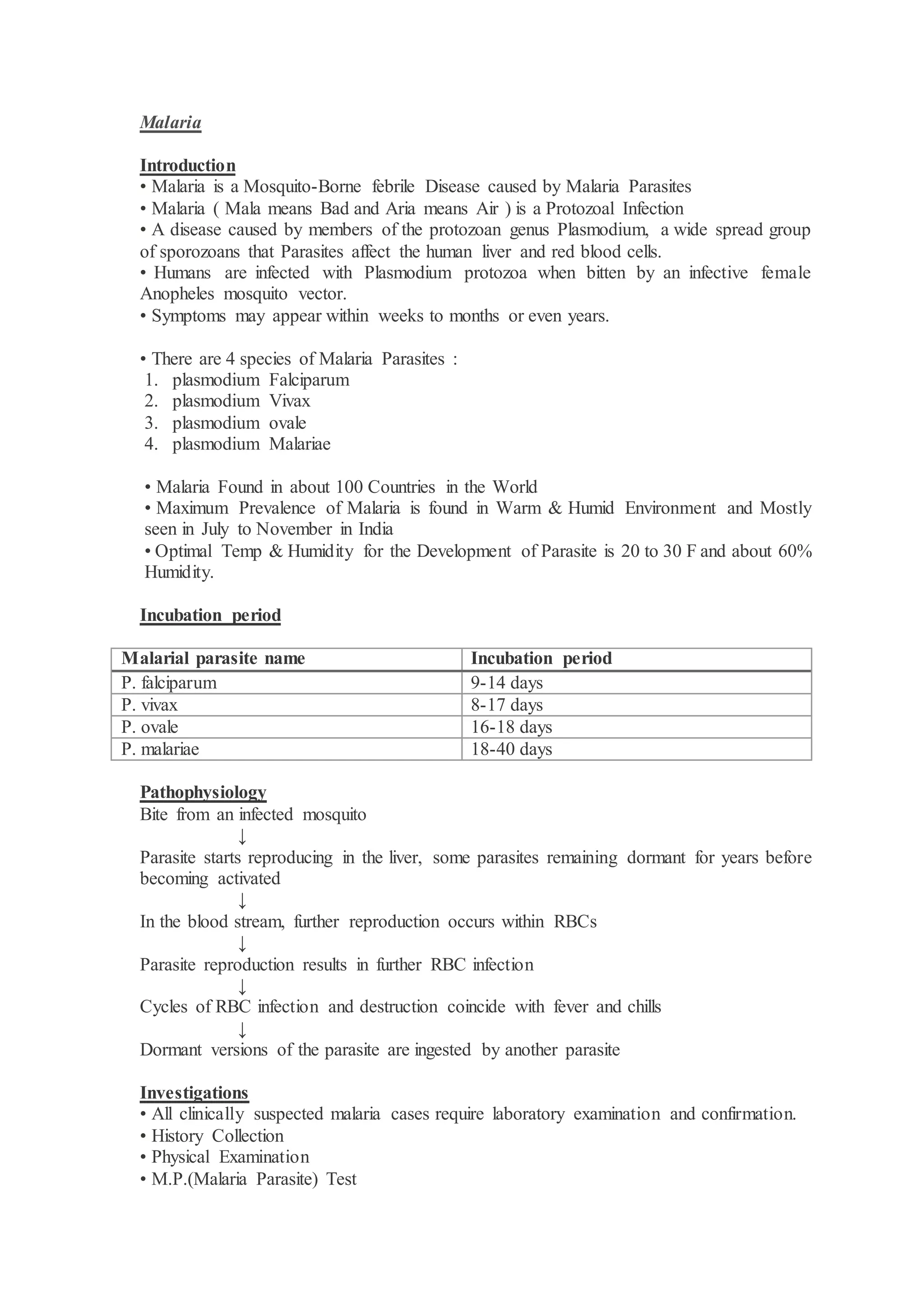 Malaria | DOCX